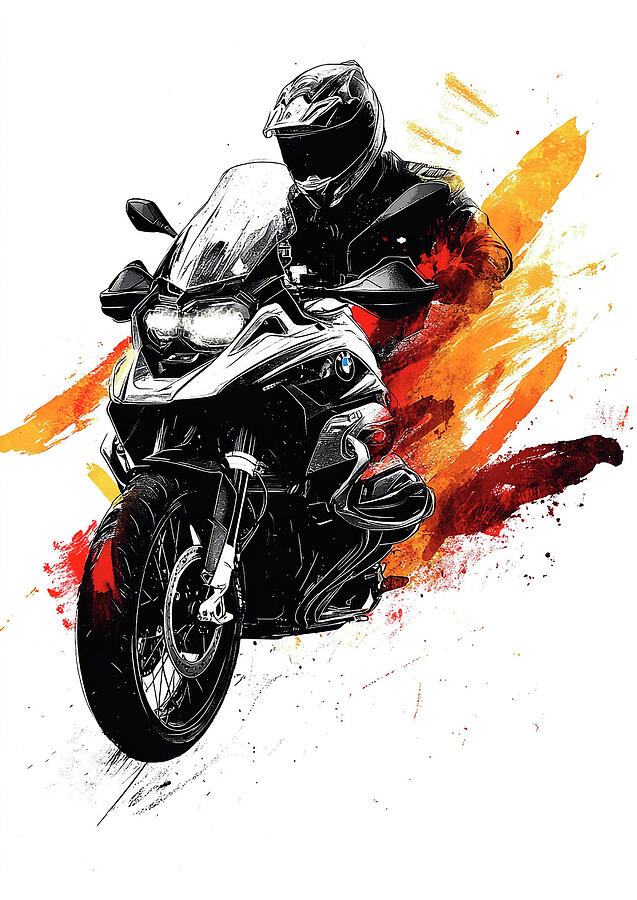 BMW R1250RT Powerful Motorcycle Adventure Art Painting by Jennifer ...