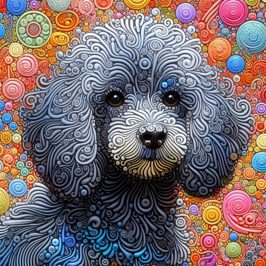 Colorful Swirling Canine by Beverly Kobee