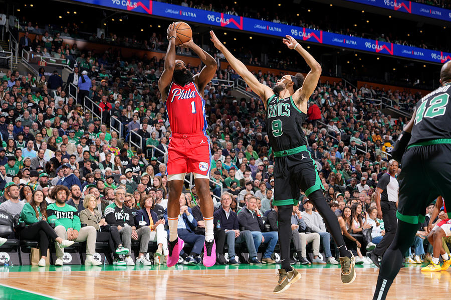 Derrick White and James Harden by Jesse D. Garrabrant