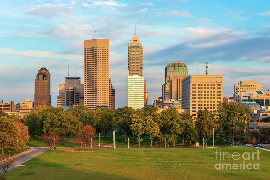 Downtown Indianapolis Indiana Skyline and Military Park Picture by Paul ...
