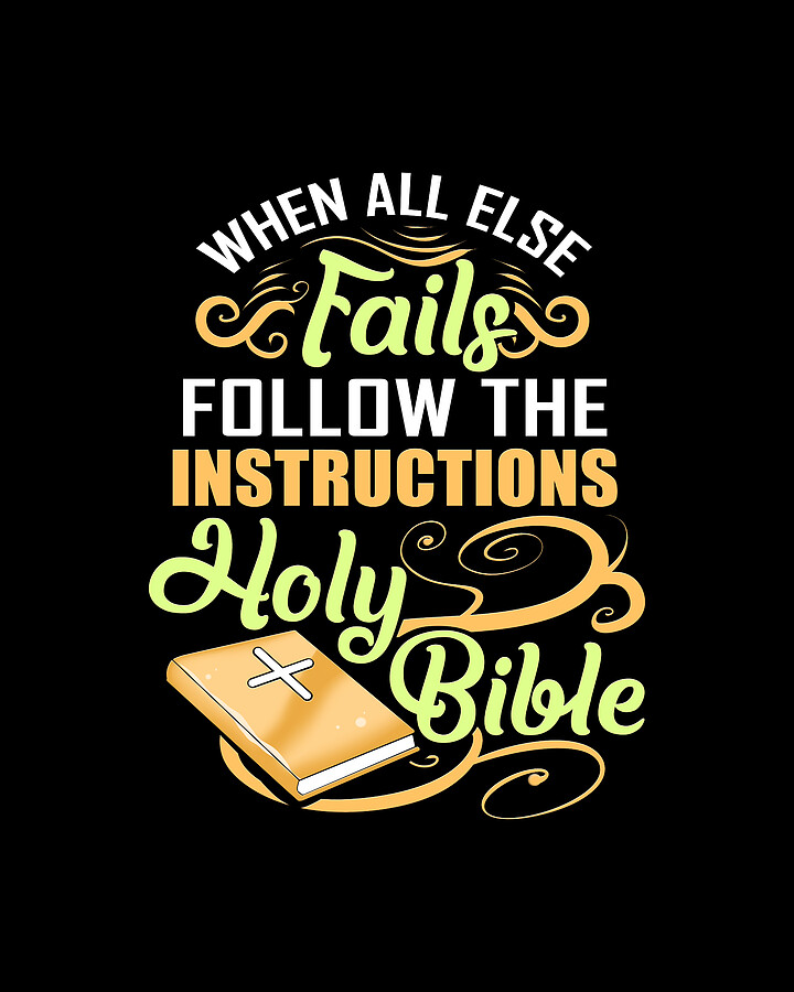 Follow Instructions Holy Bible Digital Art by Jacob Zelazny - Metal Posters