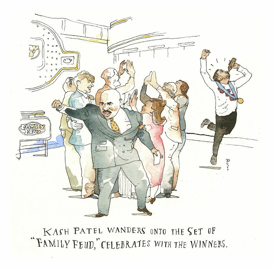 Kash Patel Cant Contain Himself by Barry Blitt