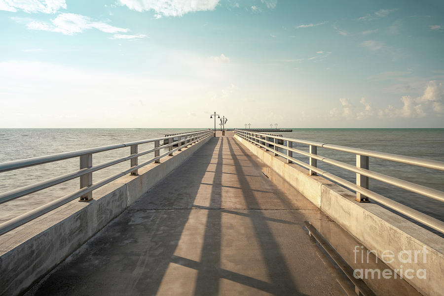 Key West Florida White Street Knight Pier by Paul Velgos