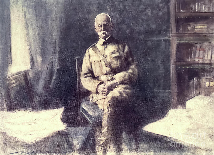 Lord Roberts in his Study at Headquarters, Bloemfontein as1 Drawing by ...