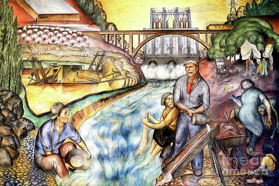 Remastered Art Coit Tower Mural Industrial Scene by John Langley Howard ...