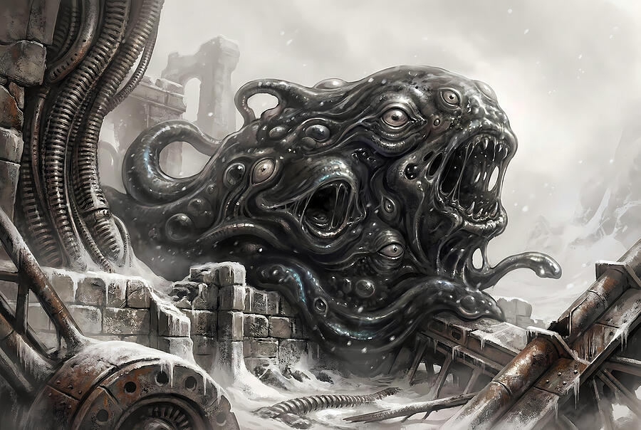 Shoggoth Rising From Frozen Ruins Digital Art by Titan Lore Co - Metal ...