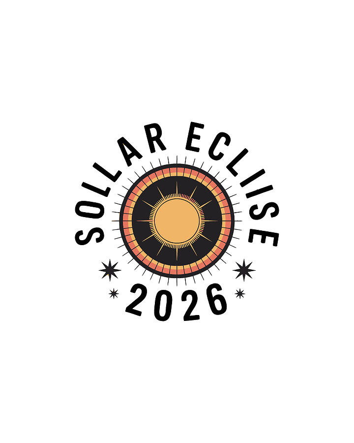 Solar Eclipse Emblem 2026 Digital Art by Joanna Redesiuk - Metal Posters