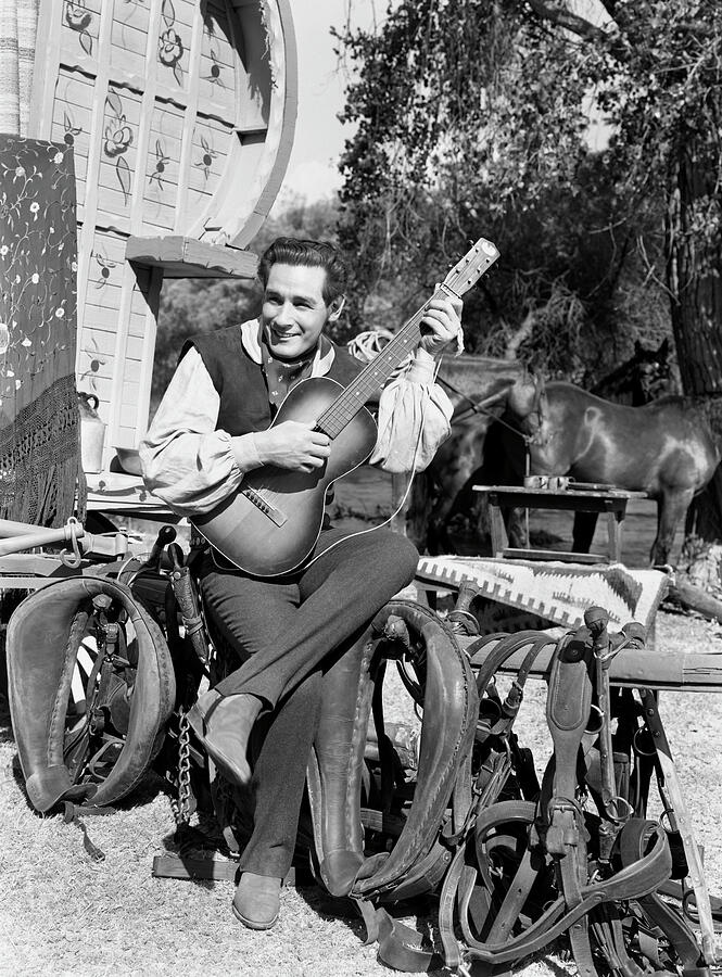 Tito Guizar Guitar Pose Horses Mexican Actor Singer Vintage Candid by ...