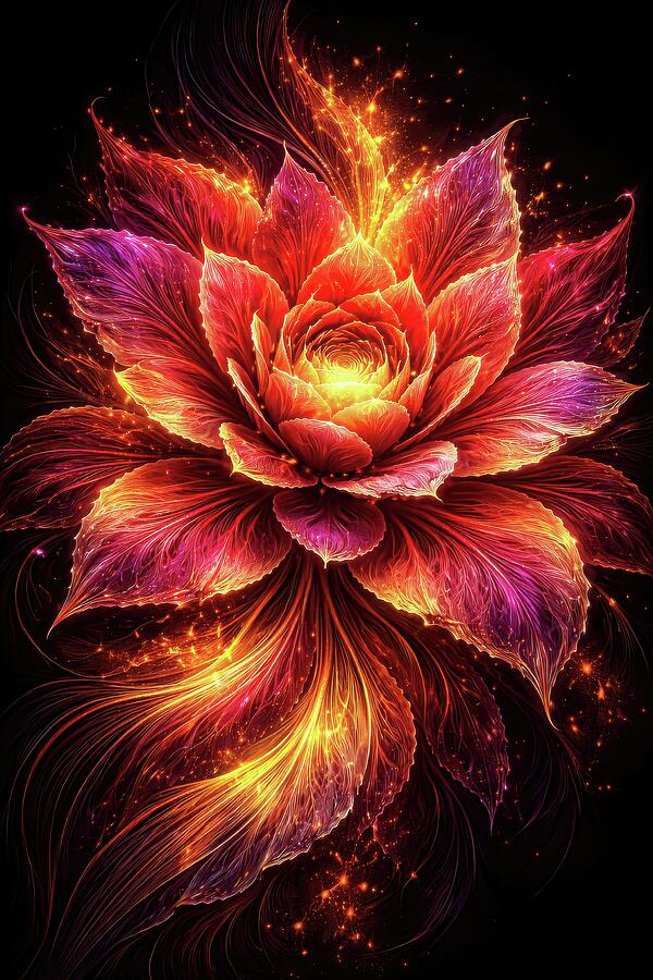 Velvet Phoenix Bloom by Bill And Linda Tiepelman