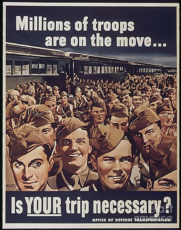 Vintage Military Propaganda Poster Featuring Troop Movements by ...
